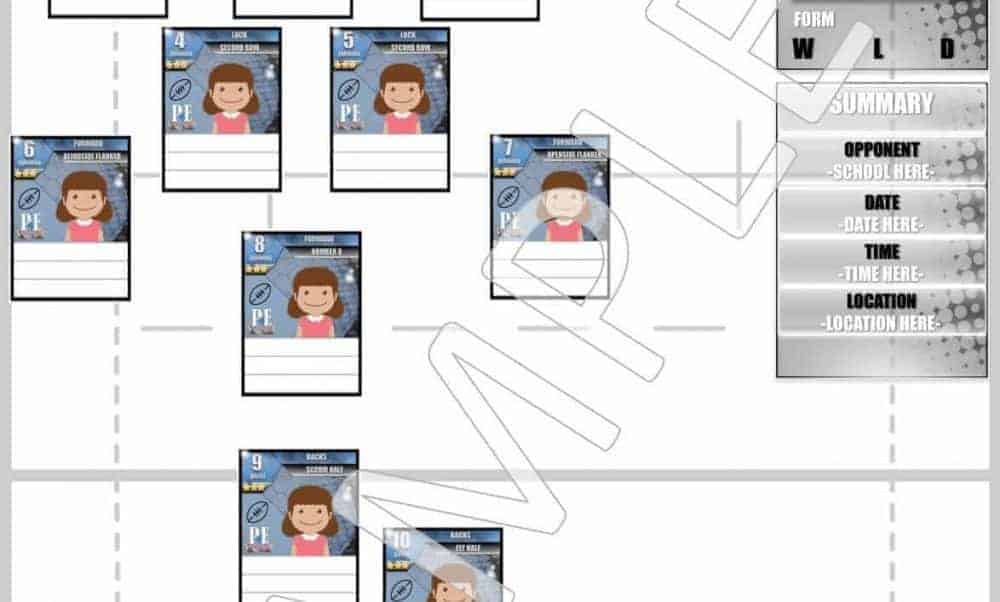 Rugby Ultimate Team Sheets – Editable Templates – PE4Learning