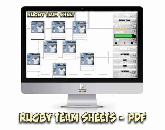 Rugby Team Sheets – PDF – PE4Learning.com