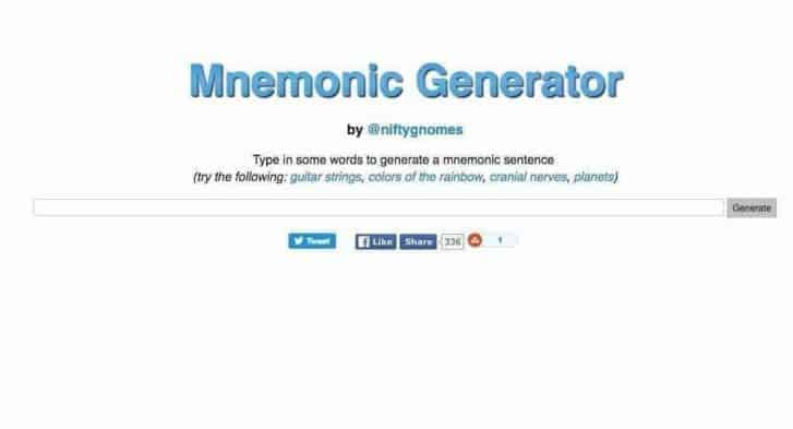 Mnemonic Generator – General Revision Resource Tool – PE4Learning