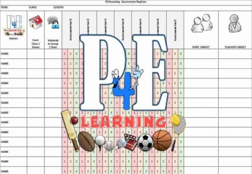 PE Assessment Register Templates – PE4Learning