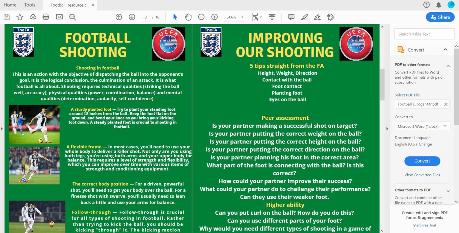 Football resource cards with PA @BroganMr – PE4Learning
